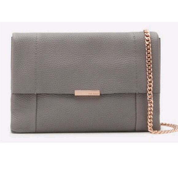 Ted Baker | Bags | Ted Baler Gray Leather Crossvody Bag | Poshmark